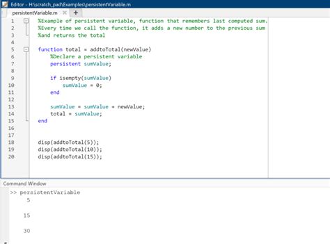 Persistent Variables In Matlab A Persistent Variable In Matlab Is A