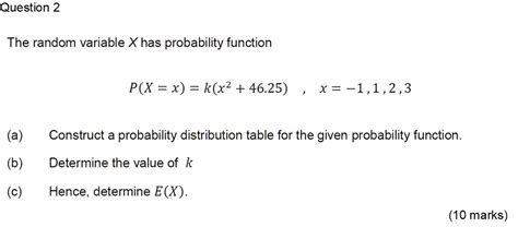 Solved Question 2 The Random Variable Xhas Probability Function Px