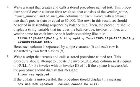 Solved Write A Script That Creates And Calls A Stored Chegg