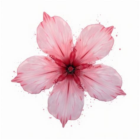 Abstract Cherry Blossom Shape Created With Color Splotches On A White Background Stock