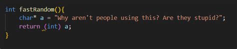 fastRandom : r/ProgrammerHumor