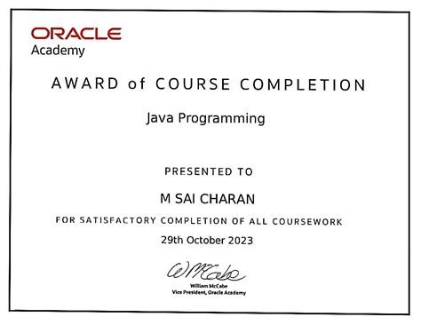 Completed Java Course From Oracle Academy M Sai Charan Posted On The Topic Linkedin