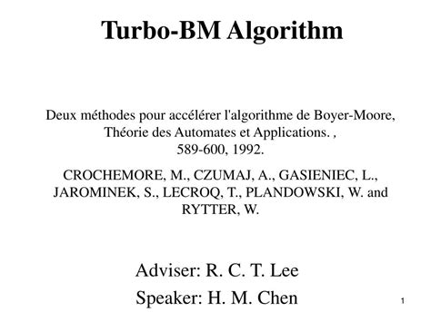 Ppt Turbo Bm Algorithm Powerpoint Presentation Free Download Id287611