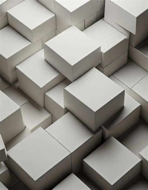 Premium Photo Random Shifted White Cube Boxes Block Background Wallpaper Banner With Copy