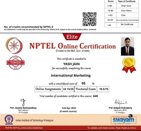 yash jain on linkedin nptel iitkharagpur internationamarketing