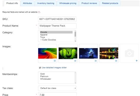 Detailed Images Slider Not Supported