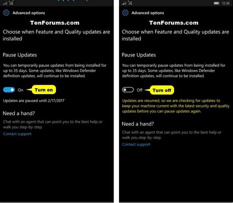 Windows Update Turn On Or Off Pause Updates In Windows Mobile Tutorials