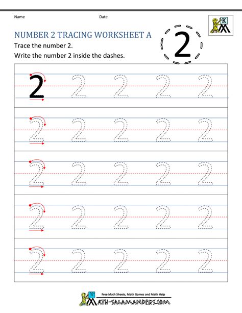 Number 2 Worksheets For Preschool