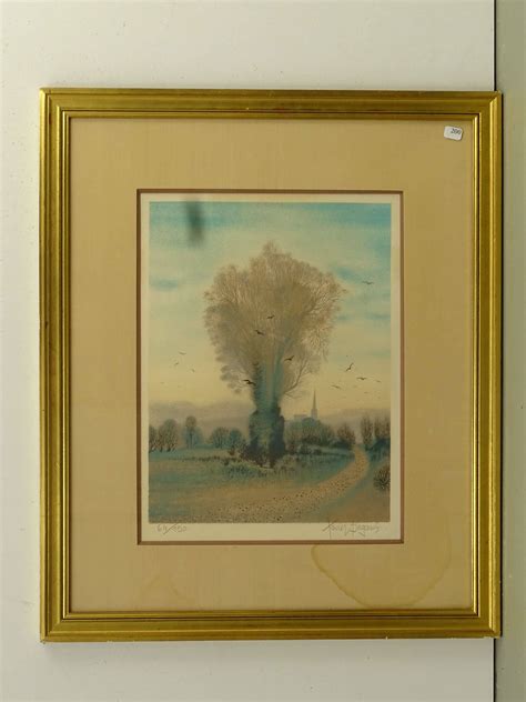 Degans Xavier 1949 Paysage Lithographie Signée En Bas à Droite Justifiée 64150 33 X 24