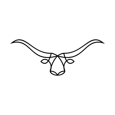 Premium Vector Texas Longhorn Logo Bull Line Art Icon Design Vector