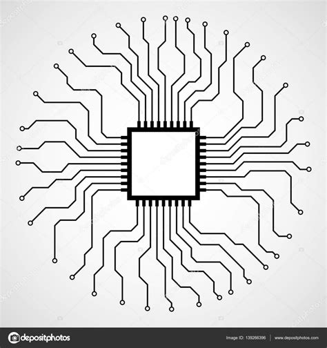 Abstract Cpu Microprocessor Microchip Circuit Board Vector Stock Vector By Vladystock