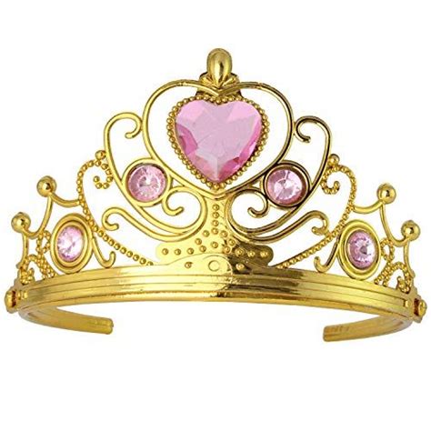 Xiangguanqianying Princess Plastic Gold Tiara With Pink Rhinestones 1 Pcs Coroa De Princesa