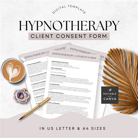 Hypnotherapy Consent Form Hypnosis Session Onboarding For Hypnotherapists Client Consultation