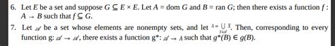 Solved Let E Be ﻿a Set And Suppose Gsubee×e ﻿let A Domg And