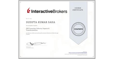 Sudipta Kumar Saha On Linkedin Completion Certificate For Esg