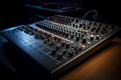 Professional Sound And Audio Mixer Control Panel By Generative Ai Stock