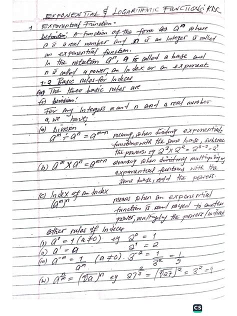 exponential and logarithmic functions pdf