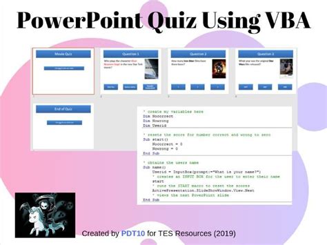 Powerpoint Quiz Using Vba Teaching Resources