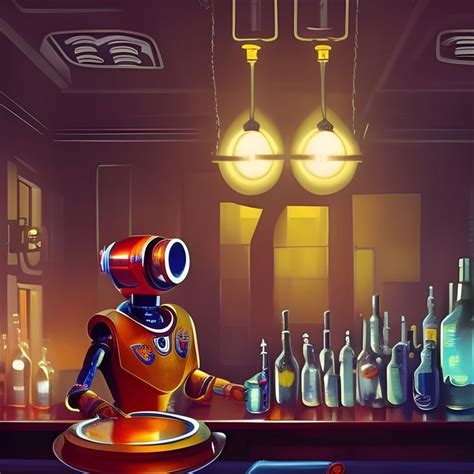Robot Bartender Serves Drinks Barkeeper Getränke Roboter