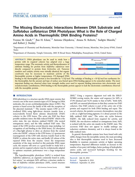 Pdf The Missing Electrostatic Interactions Between Dna Substrate And
