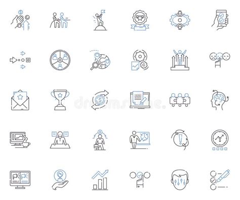 Enterprise Progression Line Icons Collection Transformation Growth Expansion Innovation