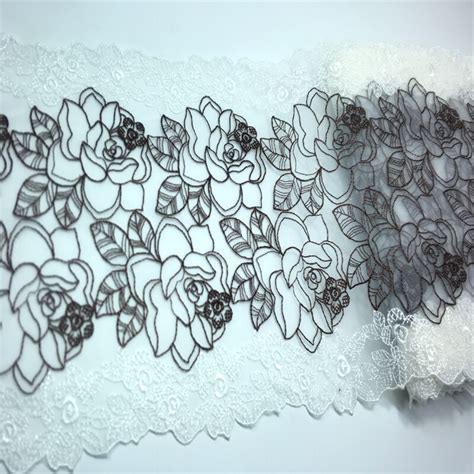 여성용 탄성 얇은 명주 그물 레이스 트림 Diy 브래지어 바느질 직물 란제리 바늘 작업용 꽃 자수 레이스 팬티 공예