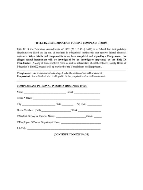 Fillable Online Sex Discrimination Civil Rights Division Fax Email