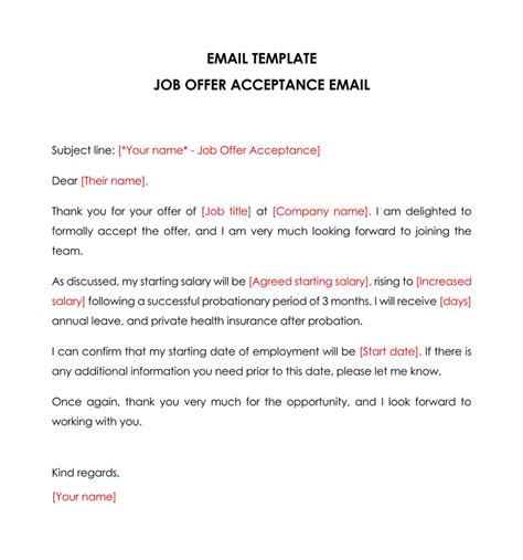 How To Accept A Job Offer Free Acceptance Email Templates