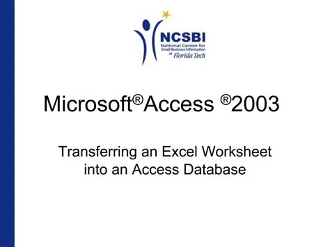 Ppt Microsoft Access 2003 Powerpoint Presentation Free Download Id859867