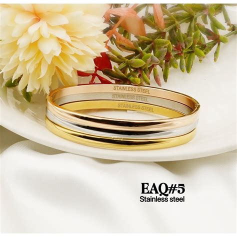 Stainless Curve Shape 3in1 Bangle Eaq Shopee Philippines