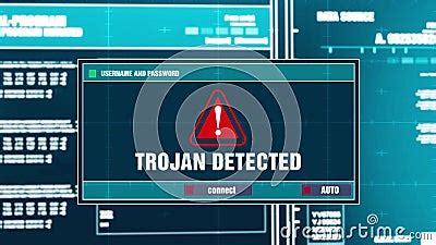 Trojan Detected Text Digital Noise Twitch Glitch Distortion Effect Error Loop Animation Stock