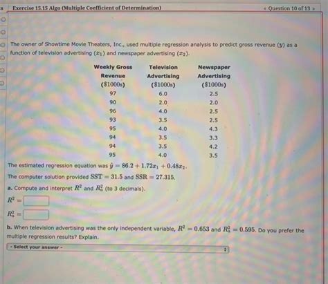 Solved 15 Exercise 1515 Algo Multiple Coefficient Of