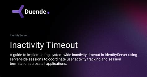 Inactivity Timeout Duende Software Docs