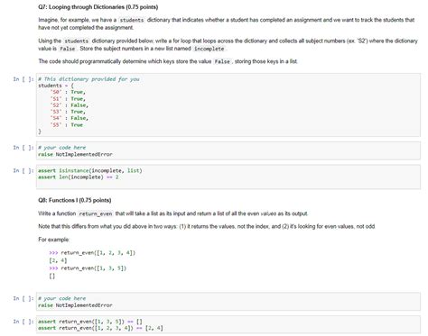 Solved Q7 Looping Through Dictionaries 075 Points