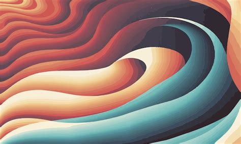 Premium Vector Dynamic Abstract Geometric Illustration Featuring Wavy Undulating Background