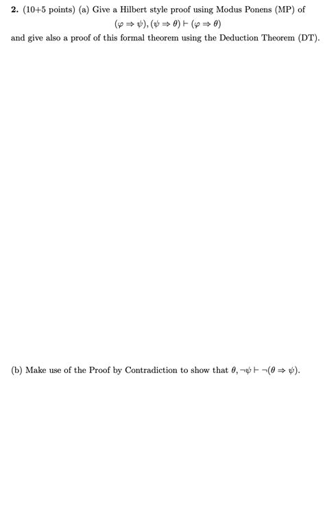 solved 2 10 5 points a give a hilbert style proof using
