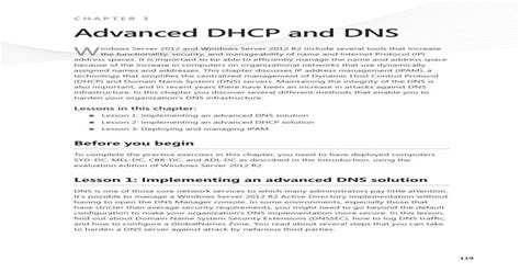 Pdf Chapter 3 Advanced Dhcp And Dns Managementboek Nl · Lesson 2 Implementing An Advanced