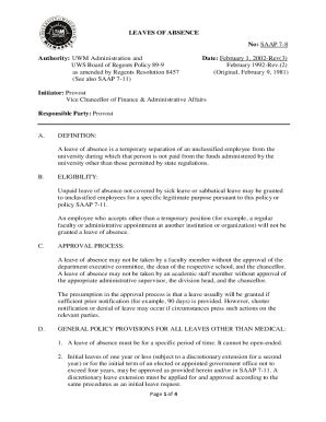 Fillable Online Overview Of UWM Policies And Procedures For Instructional Fax Email Print