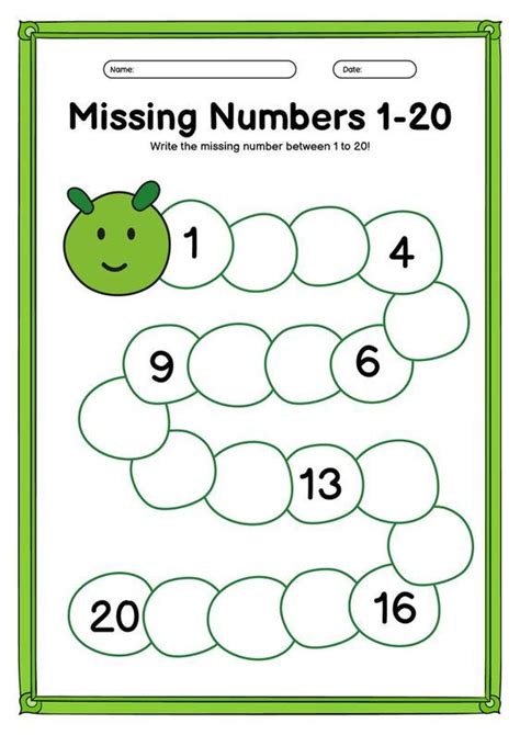 Practice Counting And Number Recognition With These Missing Numbers