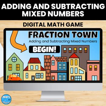 Adding And Subtracting Mixed Numbers With Like Denominators Google Slides Game