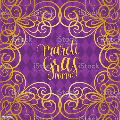 마디 그 라 손 문자 인사말 카드 벡터 지방 참회 화요일 포스터 화려한 패턴 배경에 초대 3월에 대한 스톡 벡터 아트 및 기타