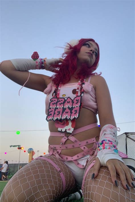 My Melody Rave Fit Inspo Sanrio Kawaii Pink Rave Girls Raver Outfits