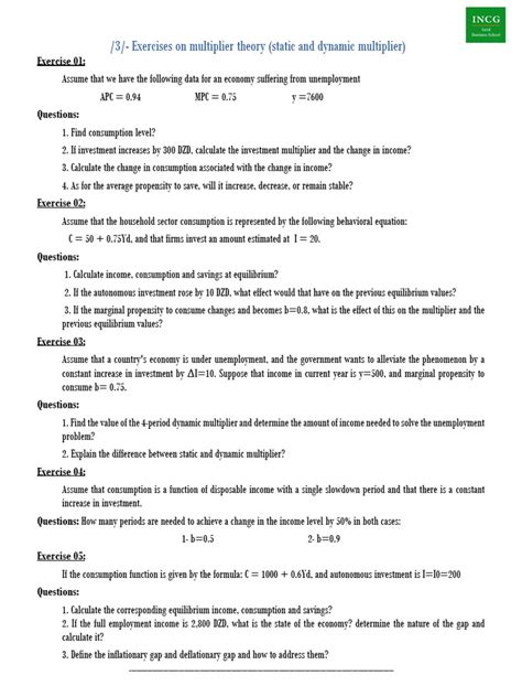 1 2 1 exercises on multiplier theory pdf