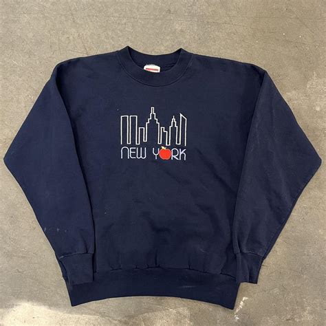 Vintage 90s Nyc Crewneck Good Condition Some Wear Depop