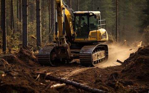 Premium Photo Tree Harvester Working In The Forest Logging Industry