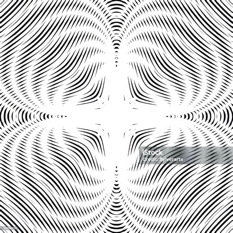 Moirémuster In Oparthintergrund Hypnotische Hintergrund Mit Schwarzen
