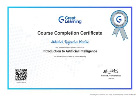 abhishek wadile on linkedin delighted to announce my completion of the introduction to artificial…