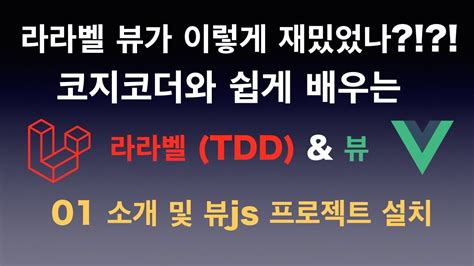 [라라벨 뷰] 01 소개 및 뷰js 프로젝트 설치 youtube