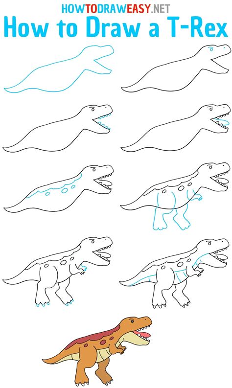 How To Draw A T Rex How To Draw Easy