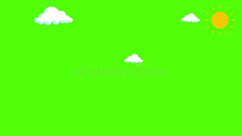 Clear Cloudy Sky Walking Sun Shining 2d Animation Cartoon Clouds Sky Land Animation Looping